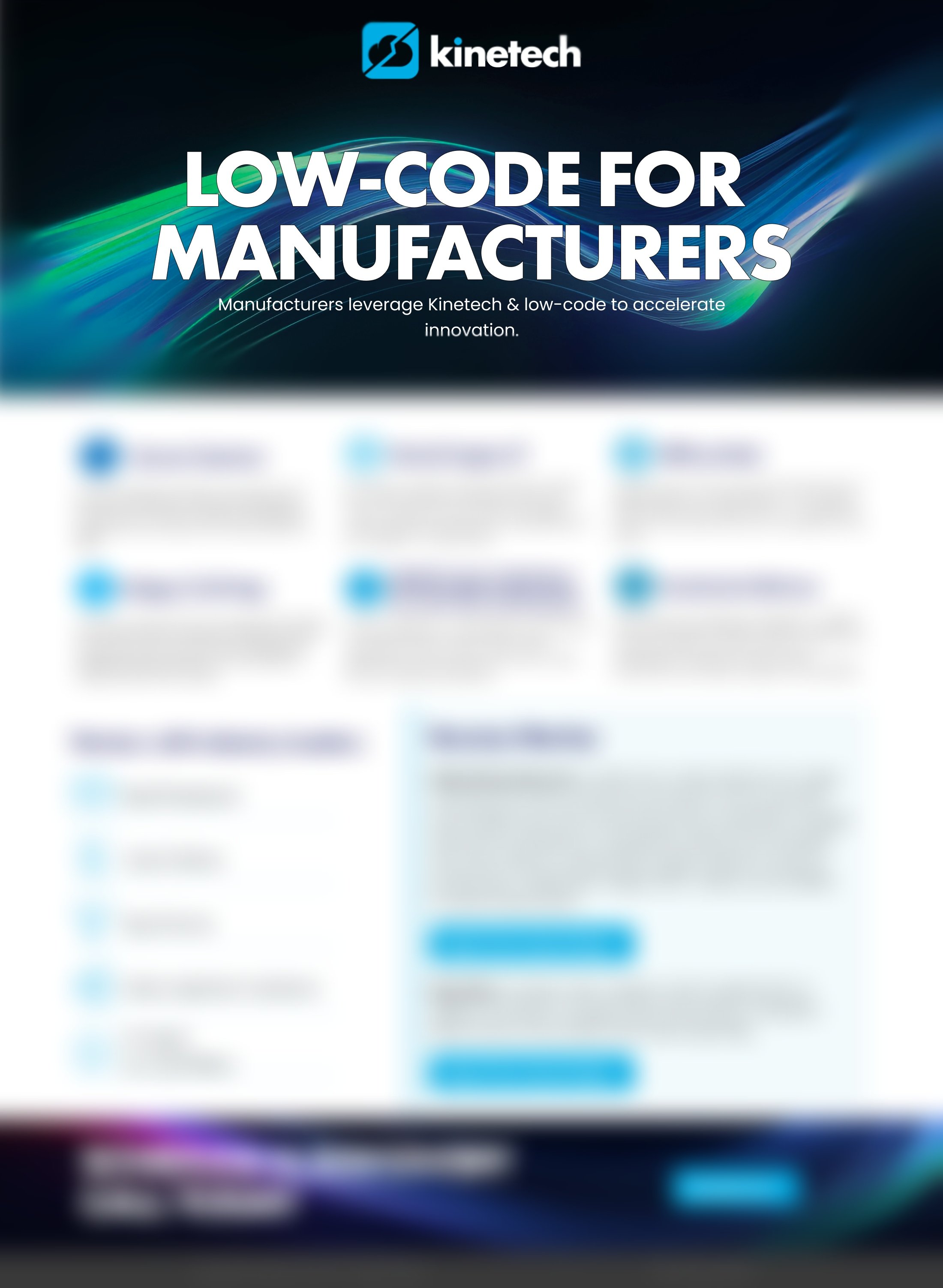 Boost Manufacturing Innovation with Kinetech's Low-Code Solutions